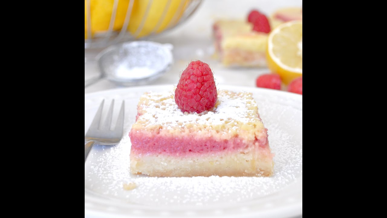 Lemon-Raspberry Bars by Cooking with Manuela - YouTube