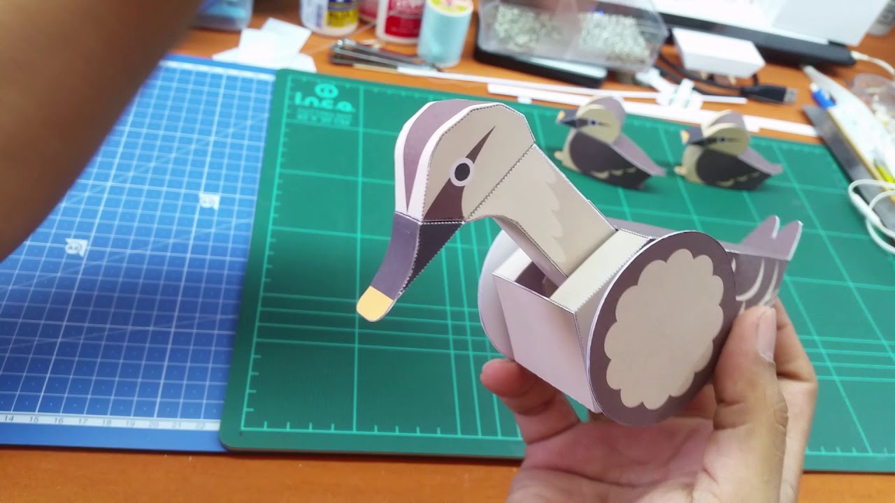 Duck and Duckling - Kirin papercraft - Paper Automata - YouTube