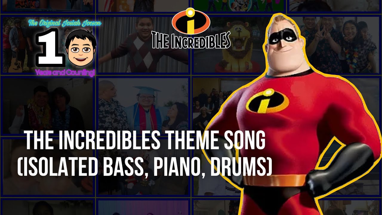 The Incredibles Theme Song (Isolated Bass, Piano, Drums) - YouTube