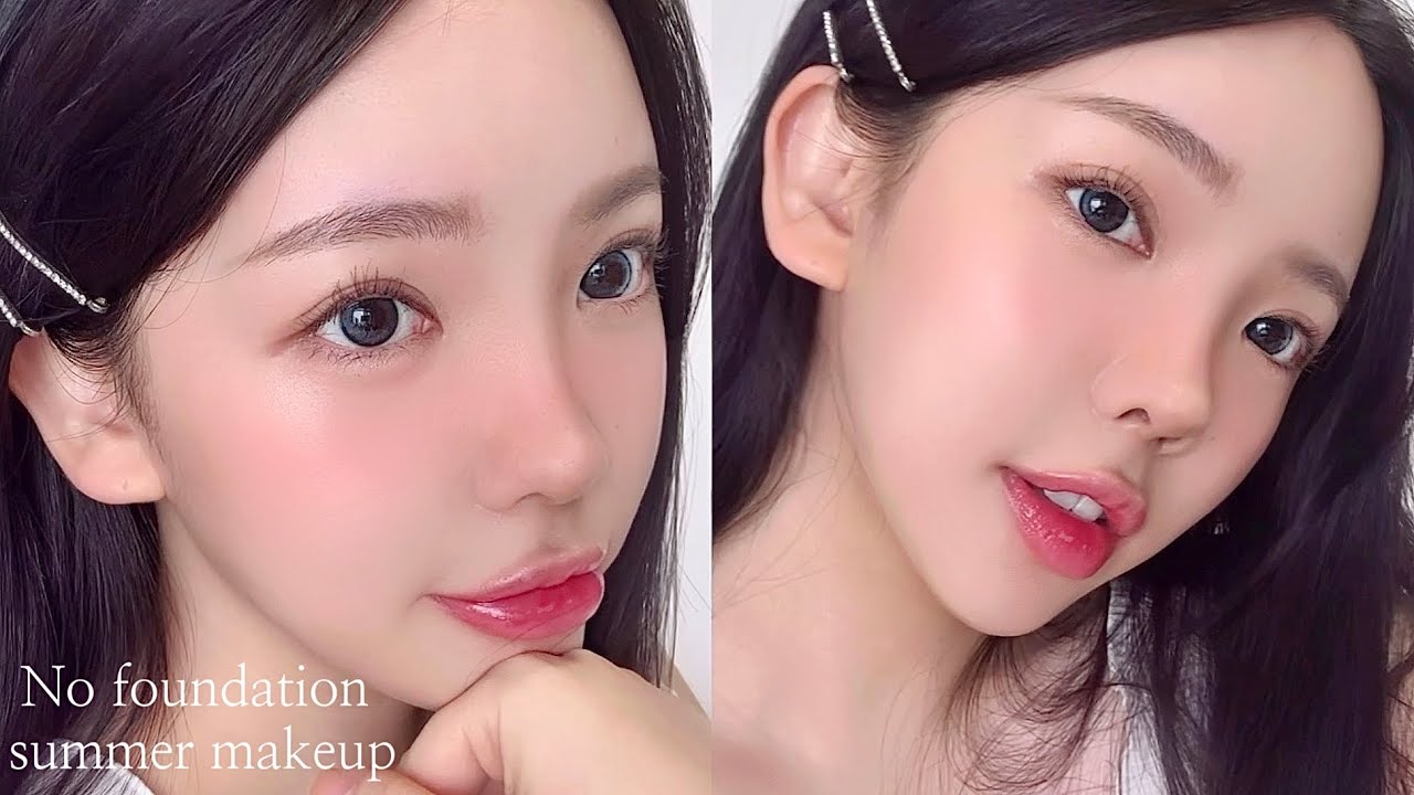 No 파데 초간단 여름 바캉스 메이크업 Grwm 반얀트리 오아시스 🍑️⛱️ 다이소 신상 워터프루프 틴트 전발색