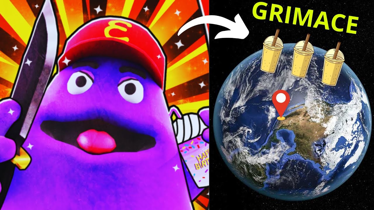 Grimace SHAKE na mapie Google Earth! PLAŻA I KINO - YouTube