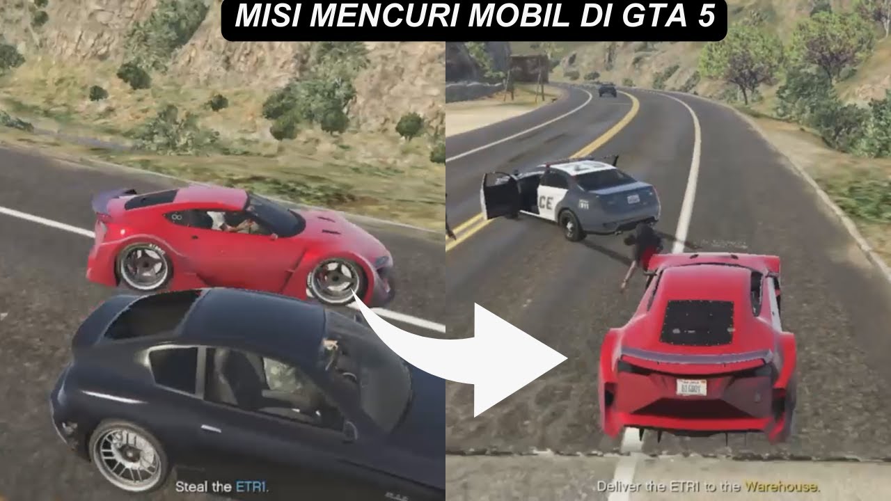 Misi mencuri mobil di GTA 5 - YouTube