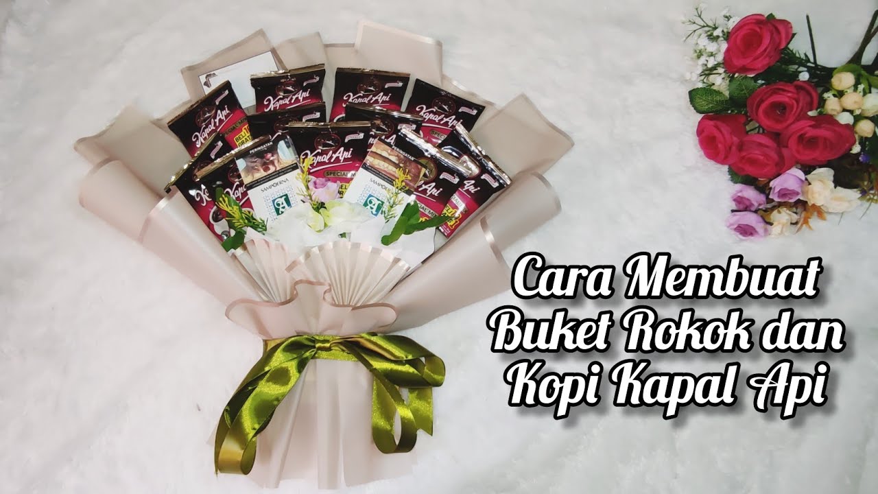 cara membuat buket rokok dan kopi kapal api hanya dengan 2 kertas ...