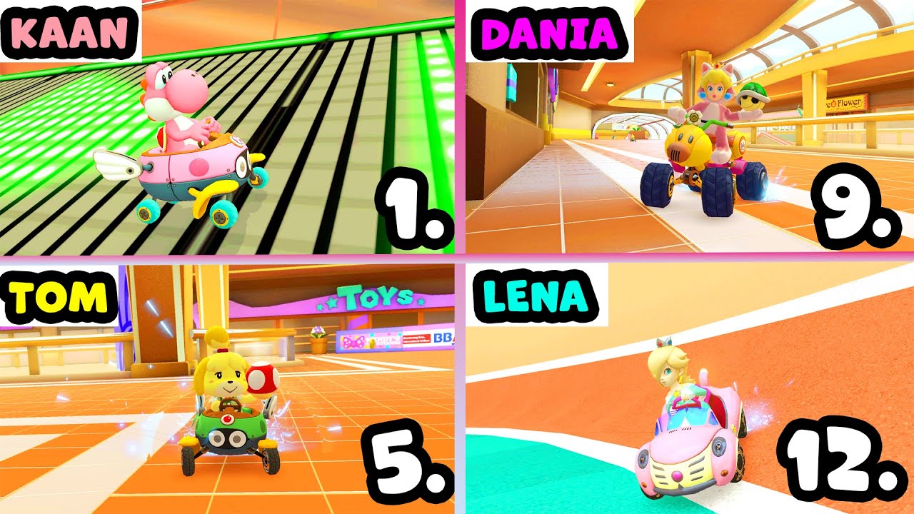4 FREUNDE & CHAOTISCHES MARIO KART TURNIER! Mit Kaan, Dania, Lena & Tom ...
