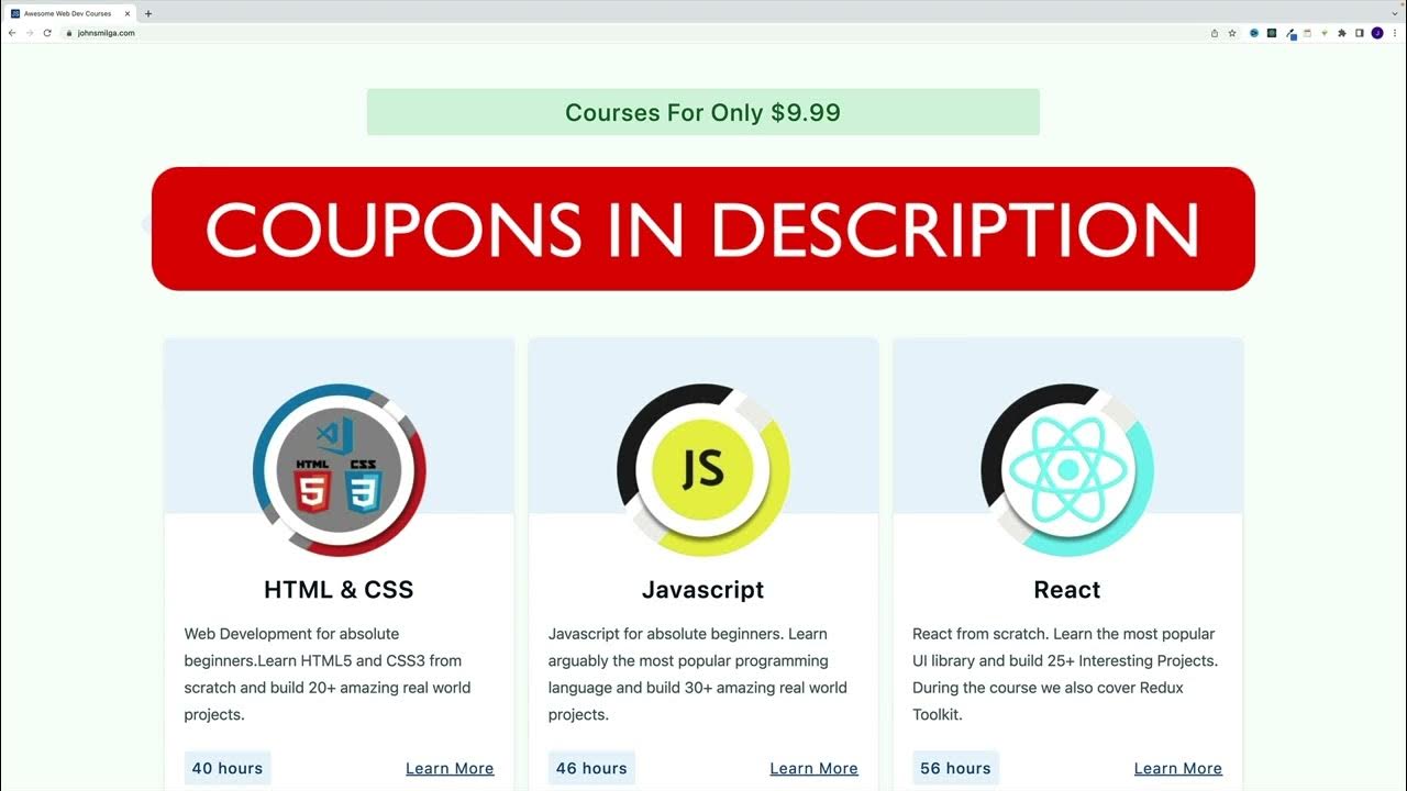 Course Coupons - YouTube