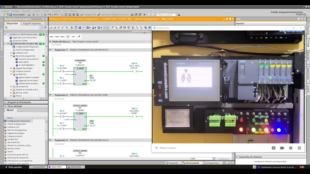 ESERCIZIO: Arresto motori temporizzato con blocco S_PEXT in TiaPortal su PLC Siemens S7-1500 ...