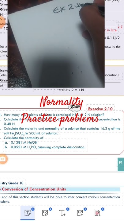 Normality practice problems - YouTube