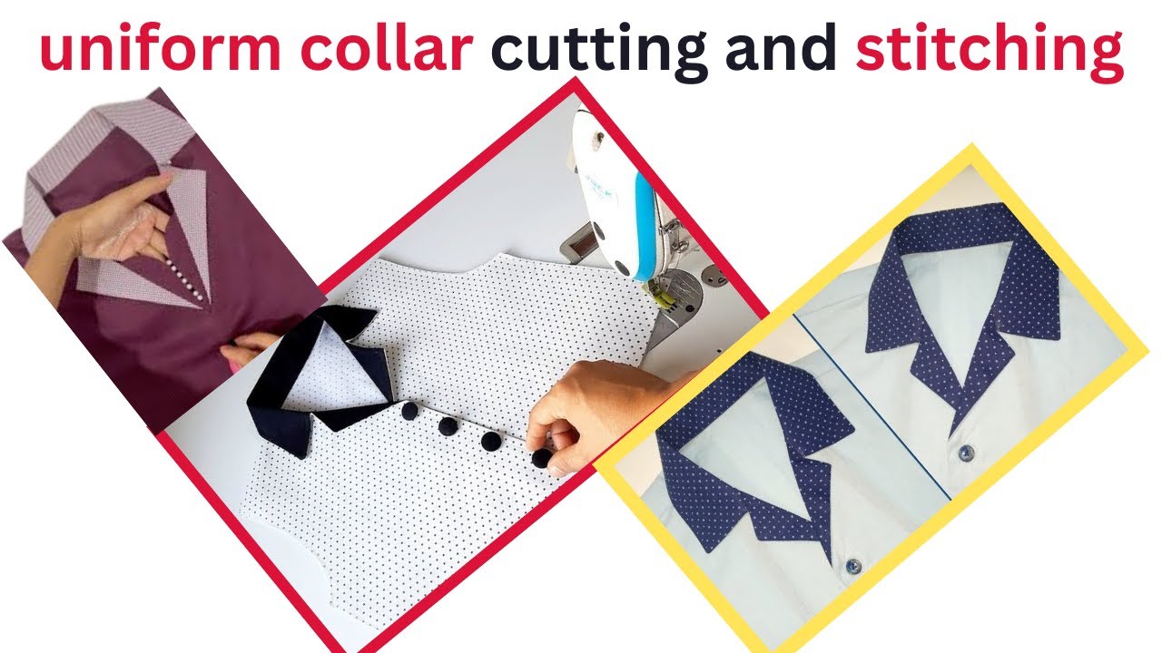 Uniform Collar cutting and stitching || uniform coate collar cutting ...
