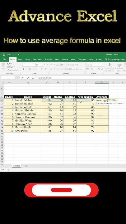 🎯 Title: "How to Use the AVERAGE Formula in Excel! 📊 " - YouTube