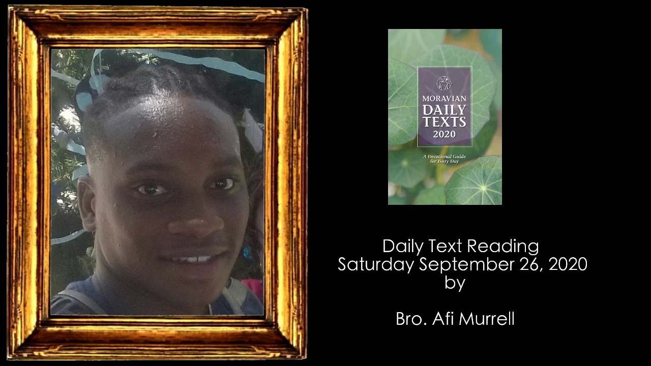 Daily Text Reading: Saturday September 26, 2020 - YouTube