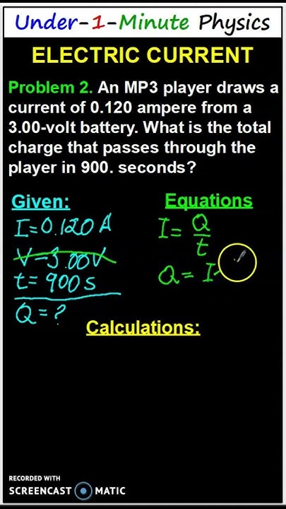 How To Solve Problems on ELECTRIC CURRENT#2 Fast and Easy with Under-1 ...