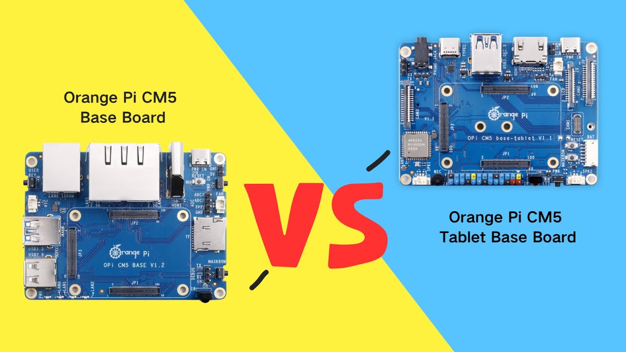 Orange Pi CM5 Base Board VS Orange Pi CM5 Tablet Base Board - YouTube