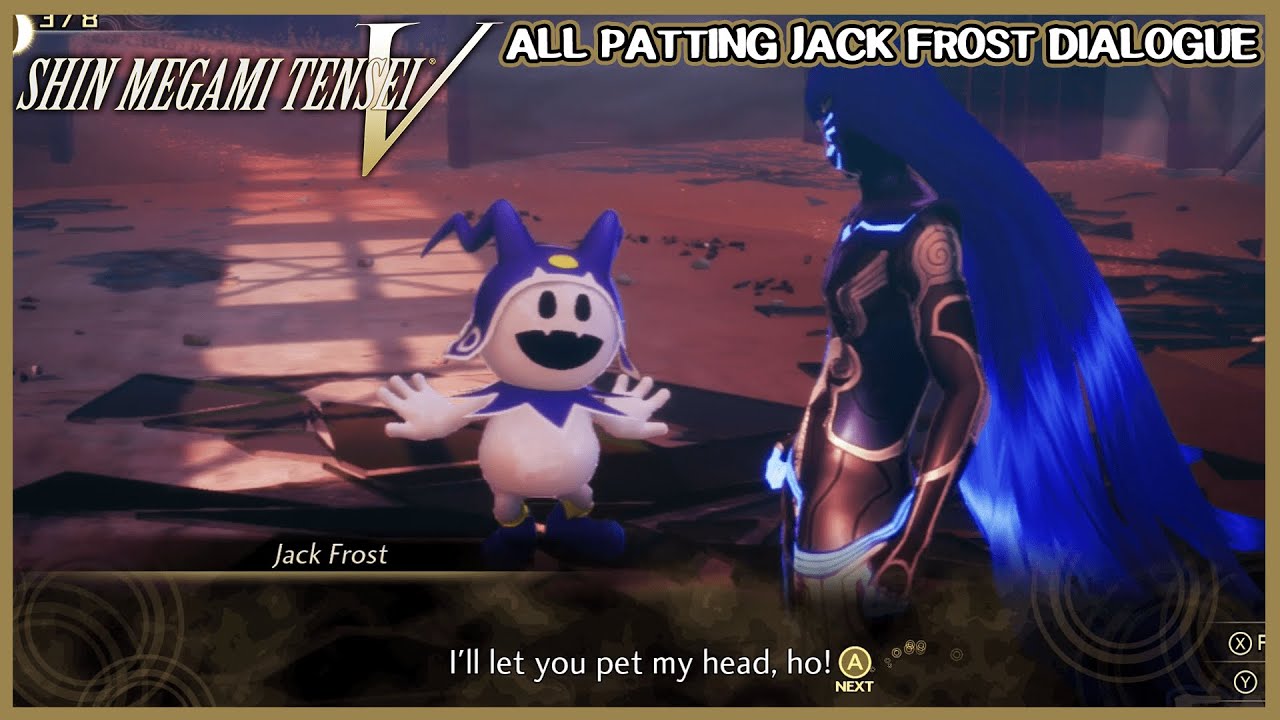 All patting Jack Frost dialogue options - Shin Megami Tensei V - YouTube
