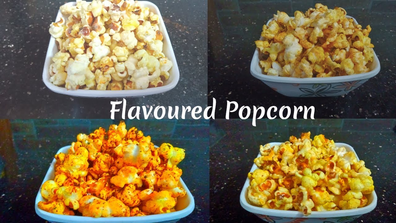 Flavoured Popcorn Recipes | Butter Popcorn | Garlic Popcorn | Tomato ...
