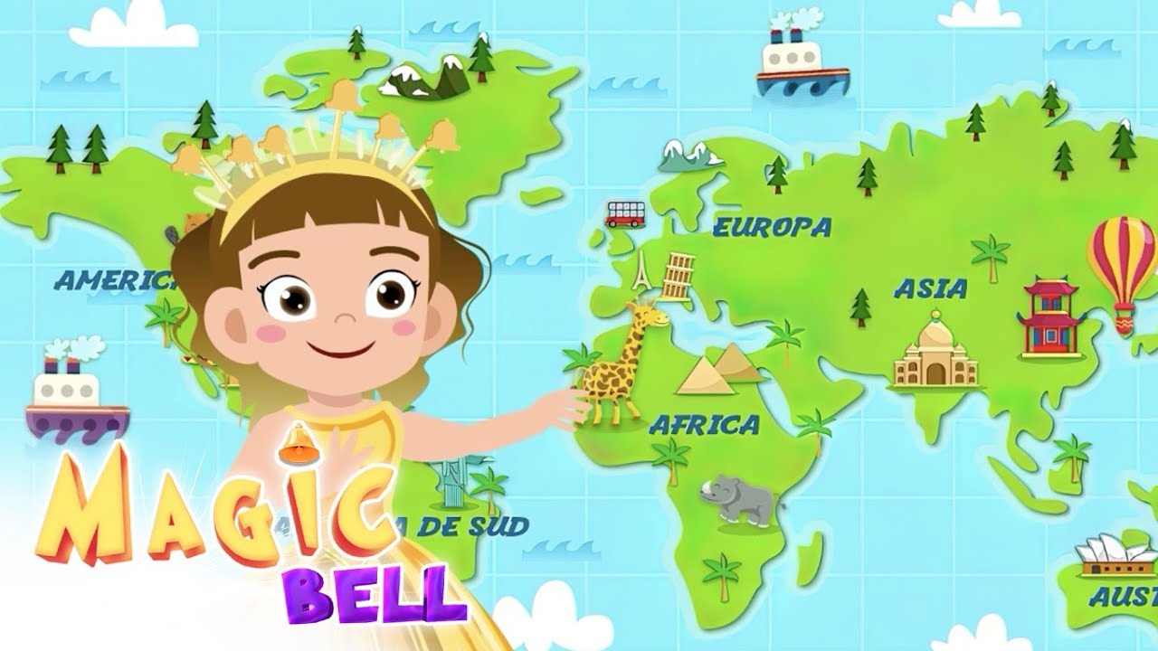 Learning Continents 🌍 - Magic Bell - Kids Songs - YouTube