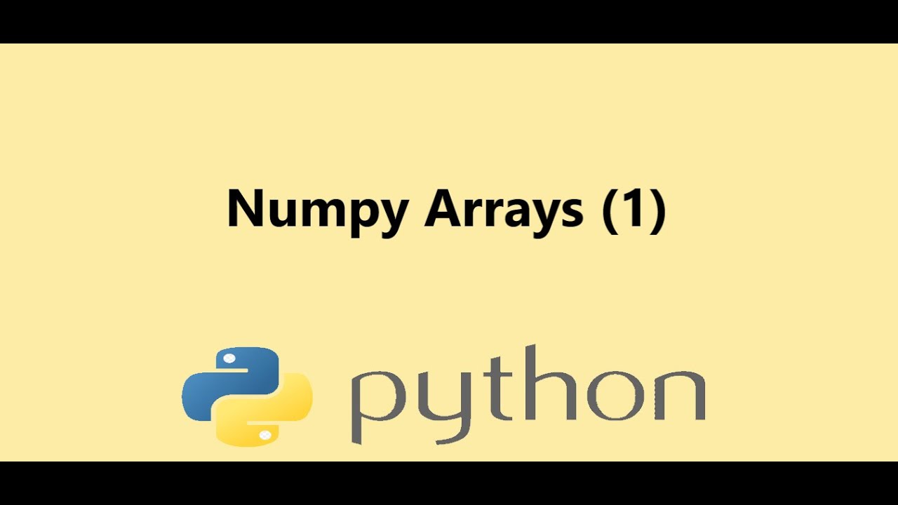 1 - Numpy Arrays and Indexing in Python, Presented by Dr N. Miri - YouTube
