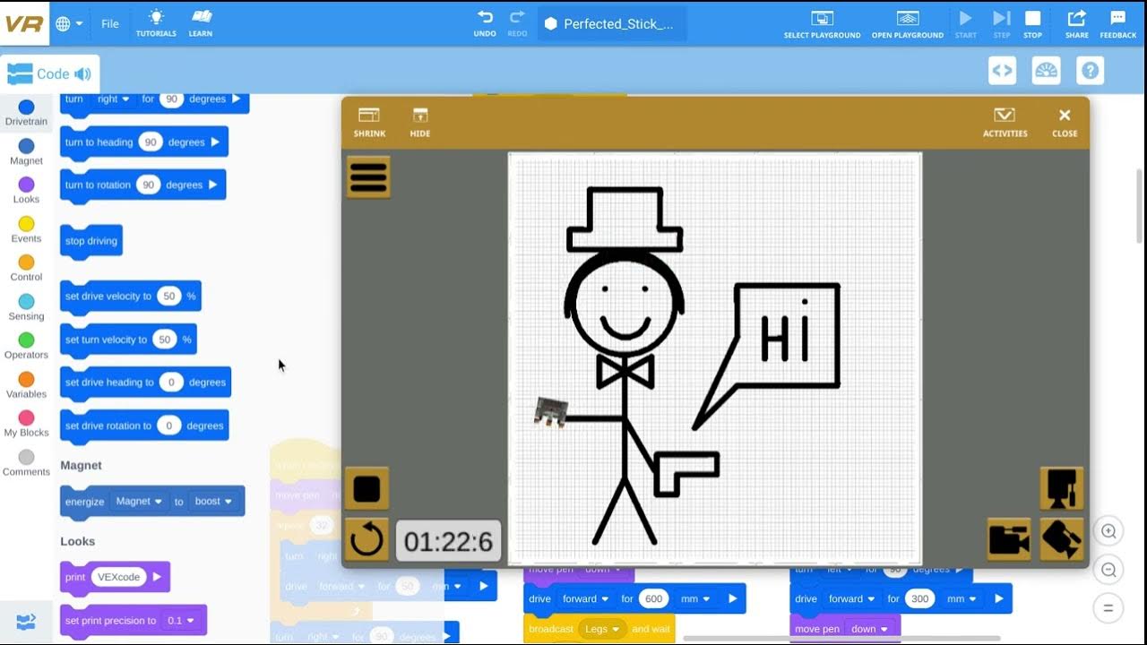 My vexcode Vr drawing this took a while - YouTube