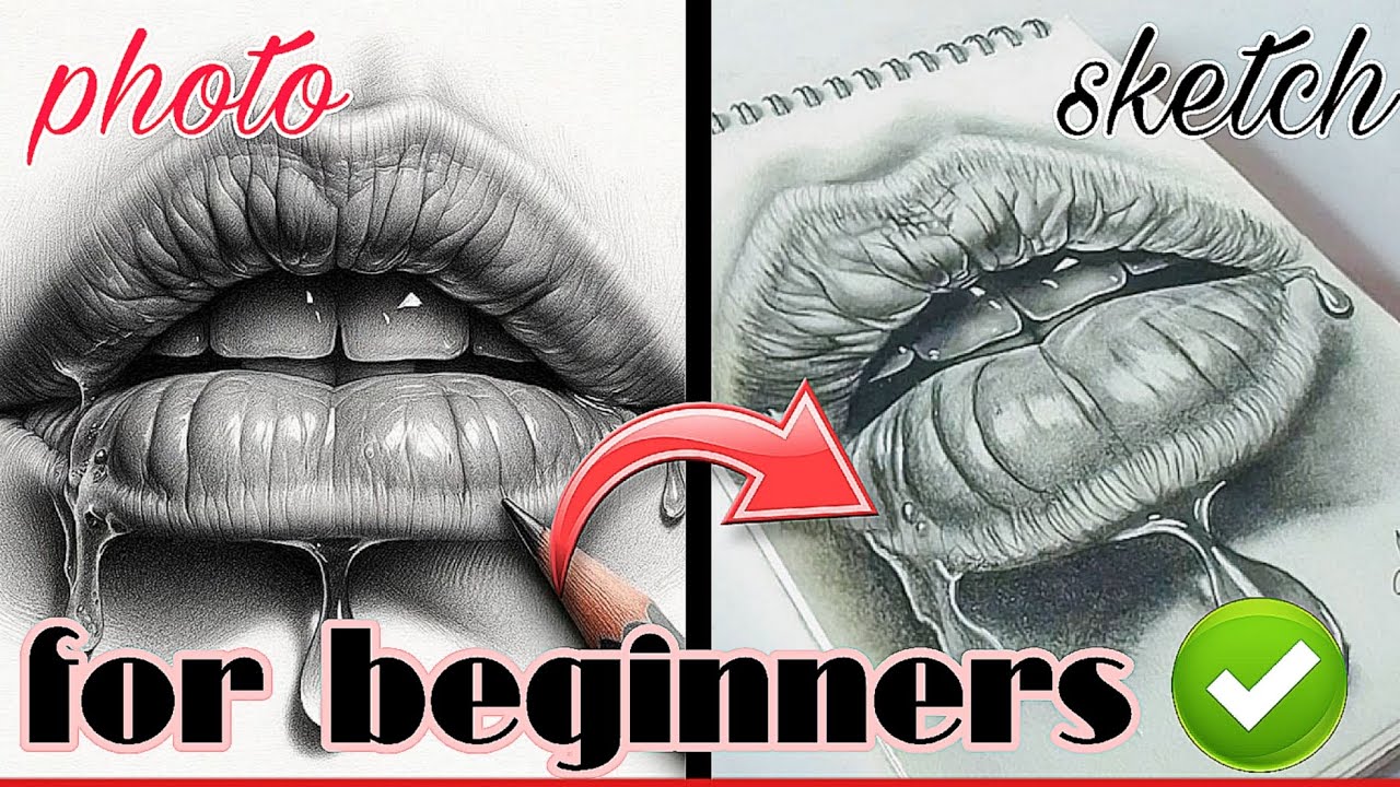 How to draw realistic lips Tutorial for beginners - YouTube