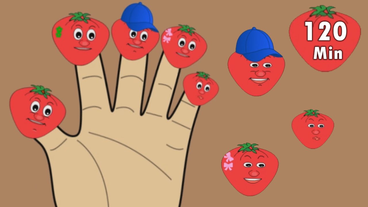 STRAWBERRY Finger Family Cartoon Animation Nursery Rhymes For Children ...