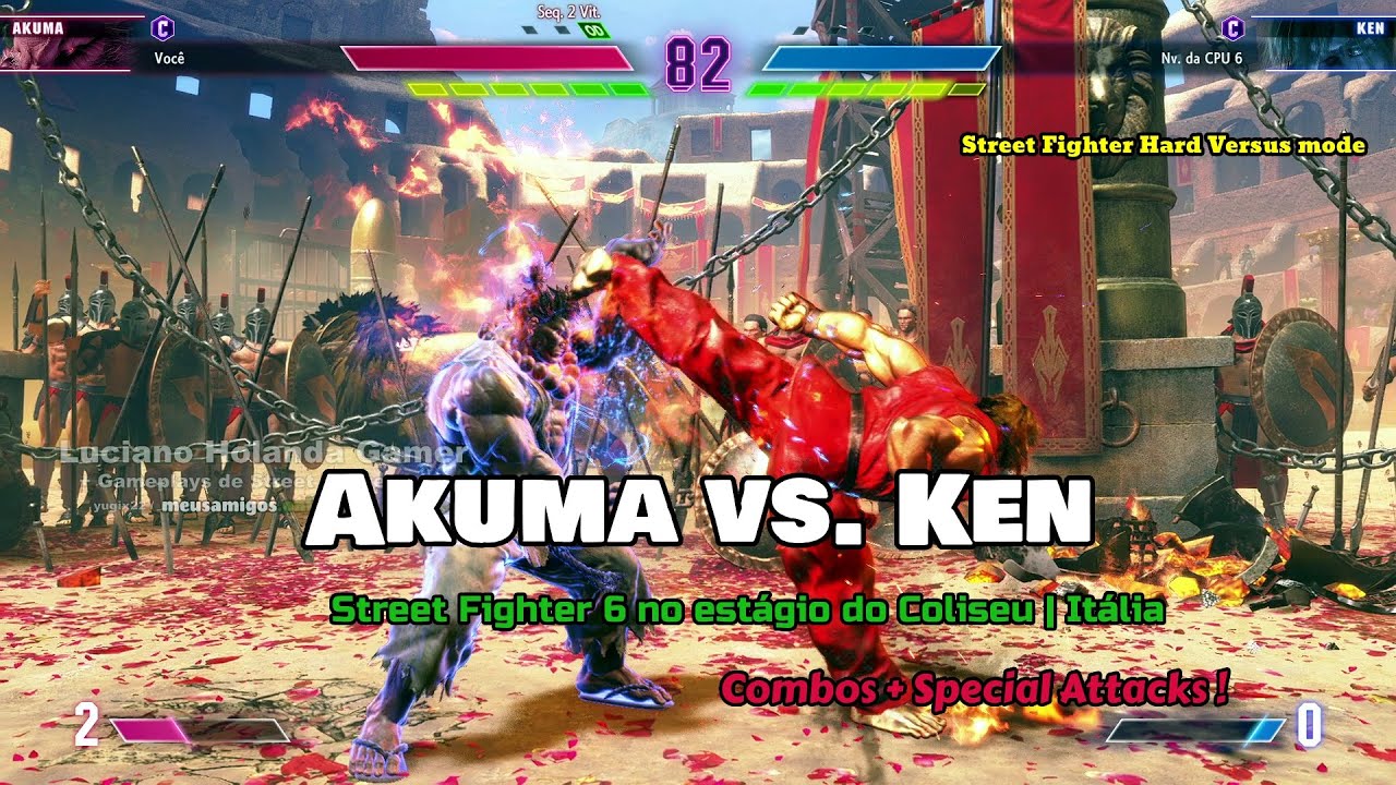 Akuma vs. Ken [ Special Attacks ! ] LEVEL 1, 2 e 3 SUPER + SECRET ...