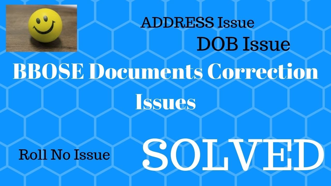 BBOSE Document Correction issue Solution {roll no,dob,address} - YouTube