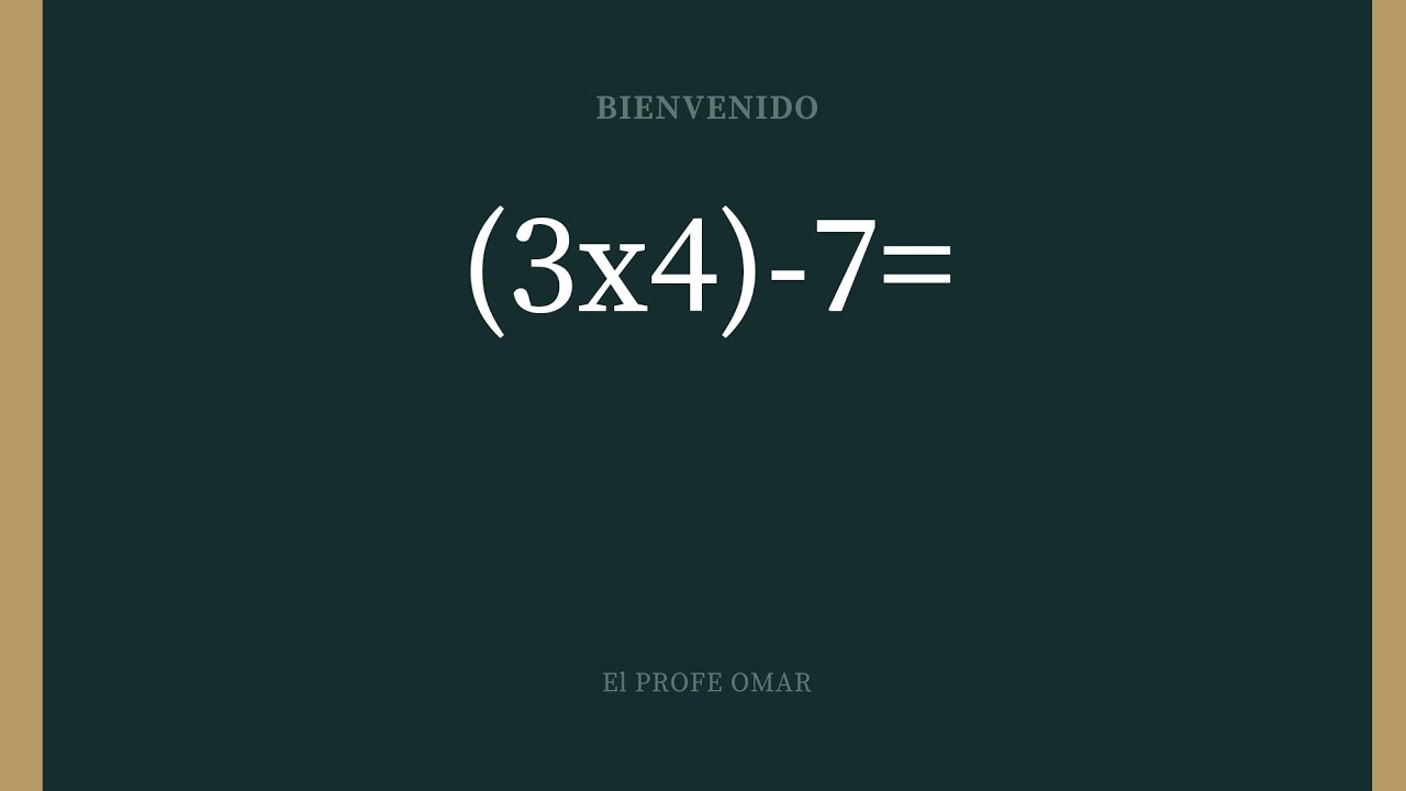 (3x4)-7=| Problemas Matemáticos 👩‍🏫 #math #matematicas - YouTube