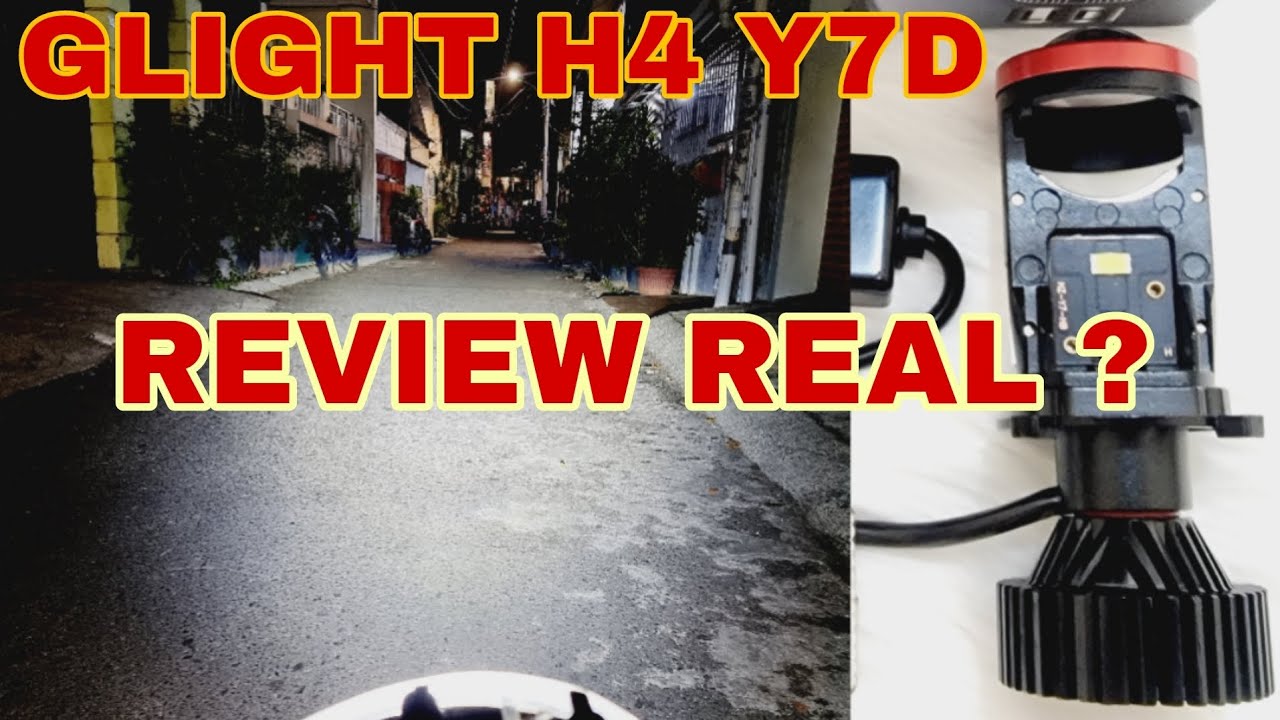 review full lampu utama led glight y7d 41 watt projector mini biled y7 ...