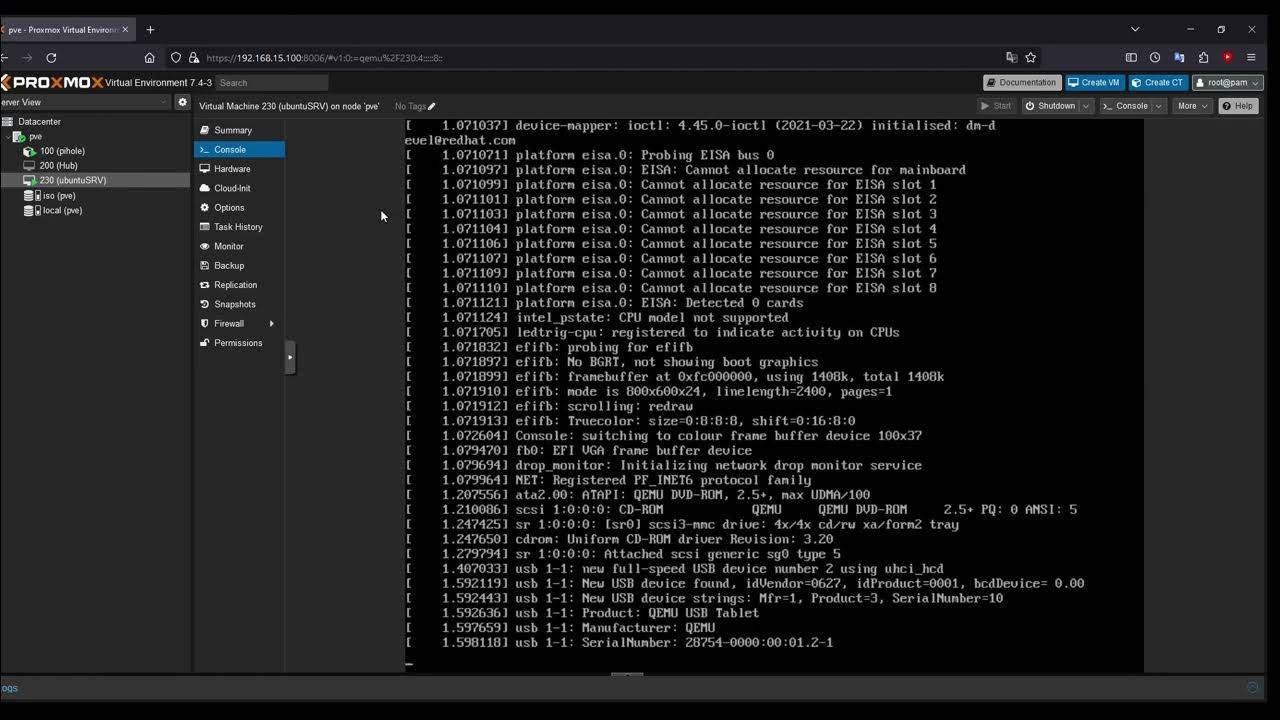 Proxmox install ubuntu server docker yacht - YouTube