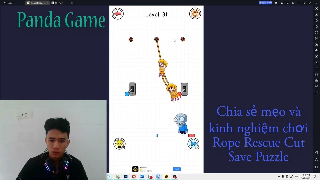 Panda Game | Chia sẻ mẹo và kinh nghiệm chơi Rope Rescue: Cut Save ...