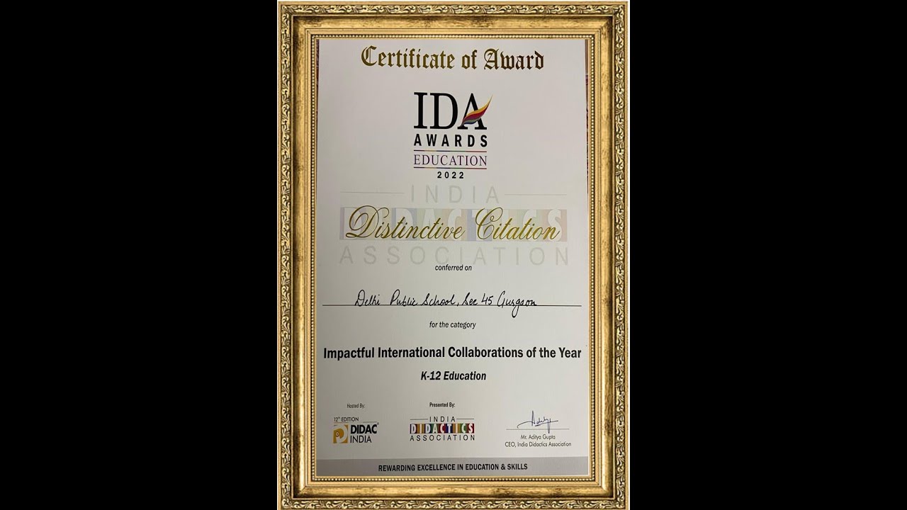 IDA Awards - DPS Sector 45 Gurgaon - Impactful International ...