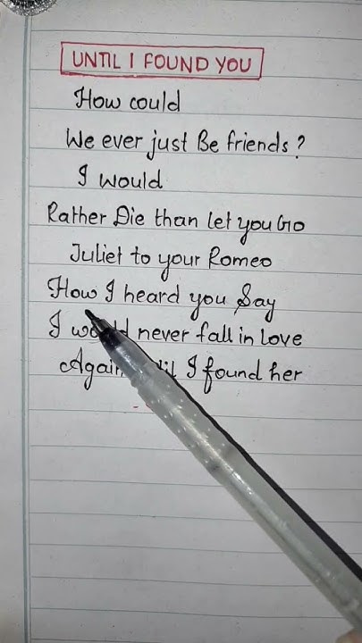 how could we ever just be friends? #untilifoundyou #lyrics - YouTube