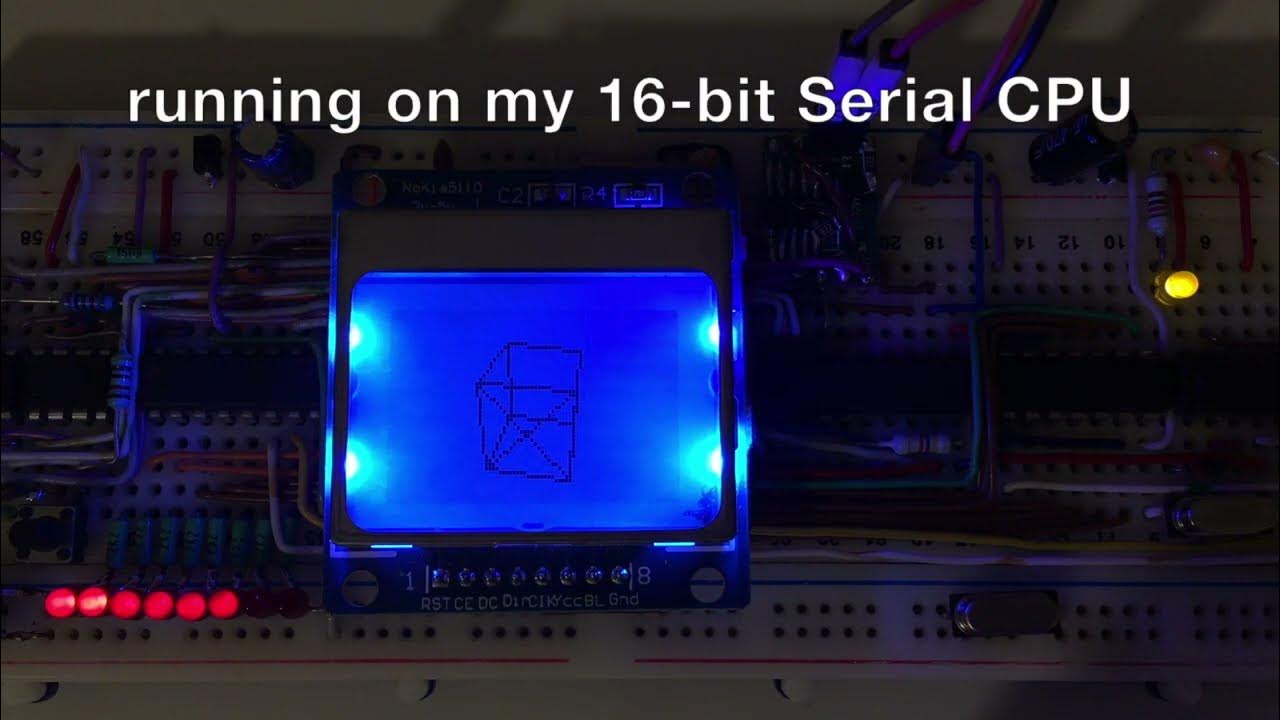 16-bit Serial Homebrew CPU rendering a 3D cube - YouTube