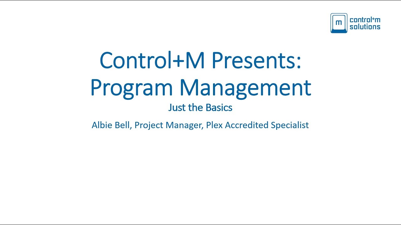 Control+M Presents: Intro to Plex Program Management - YouTube