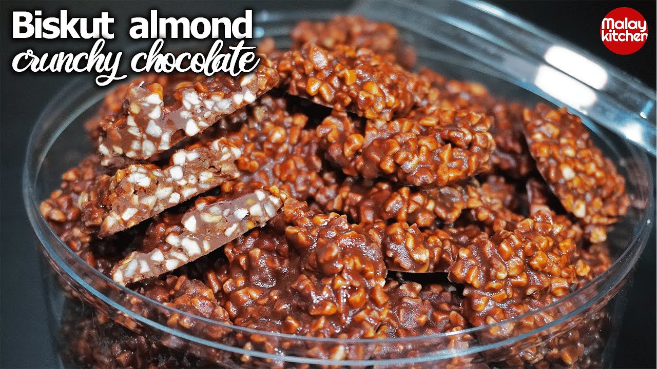 Resepi biskut badam coklat | Biskut Raya Simple - YouTube