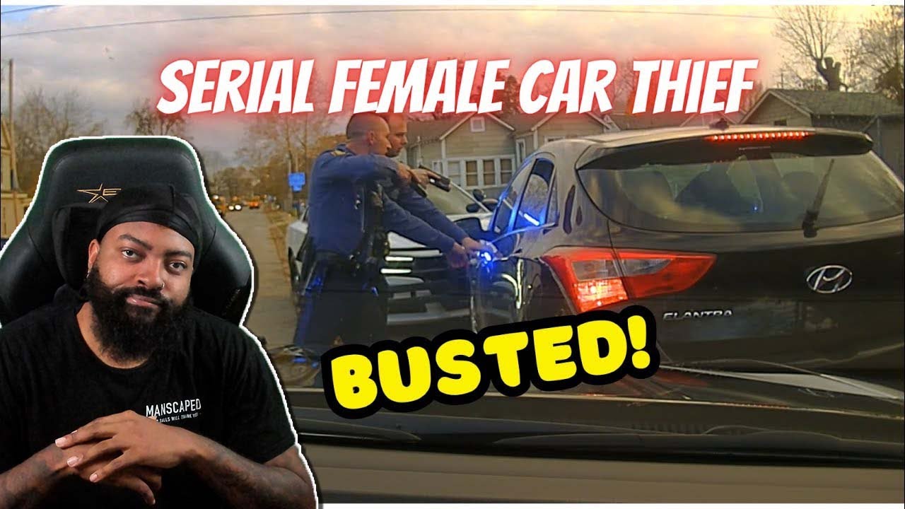 FEMALE CAR THIEF BUSTED IN A STOLEN HYUNDAI ELANTRA (REACTION) - YouTube