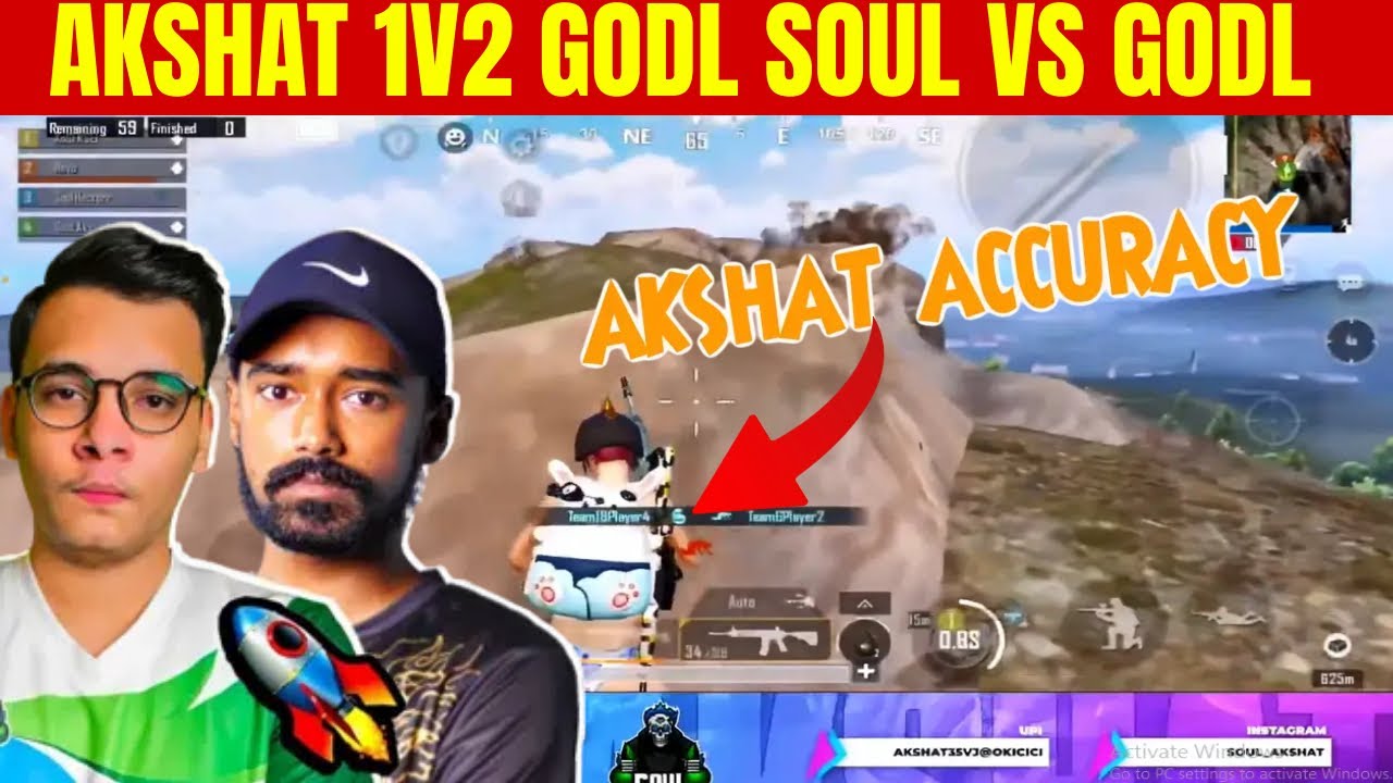 SouL Akshat 1v2 GodL 🔥 SouL vs GodL 4v4 🥵 | Team Soul 🚀 - YouTube