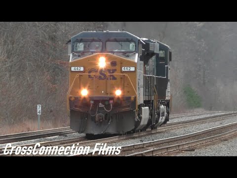 CSXT 442 CW44AC & 3031 ES44AH Lite Engines Heads NB Running as U157-29 - YouTube