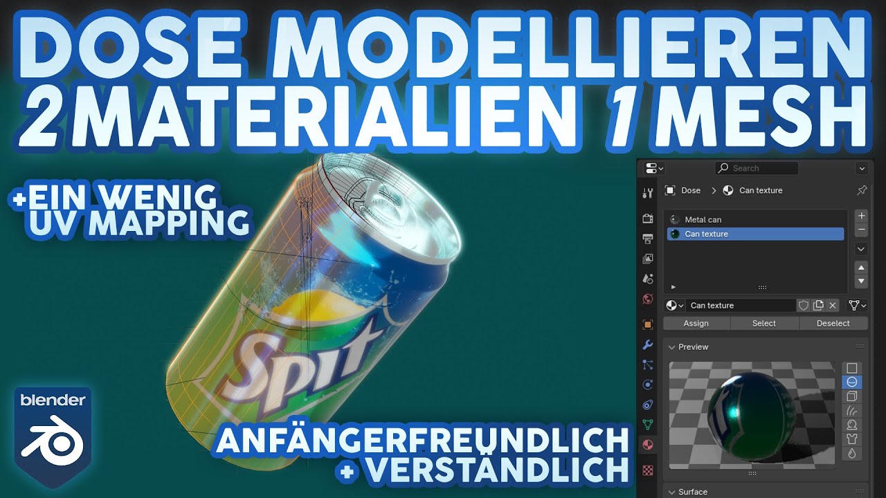 2 Materialien auf einem Mesh | Modeling | UV Mapping Anfänger Tutorial ...