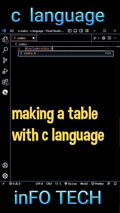 💯💯How to make a table in c language । #shorts #coding #clanguage #viral - YouTube