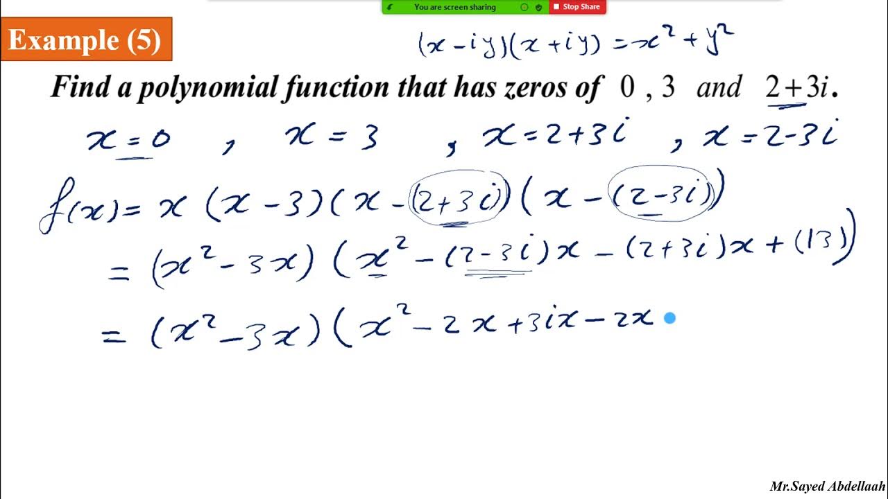 Examples On irrational and Conjugate roots of polynomial functions - 5 ...