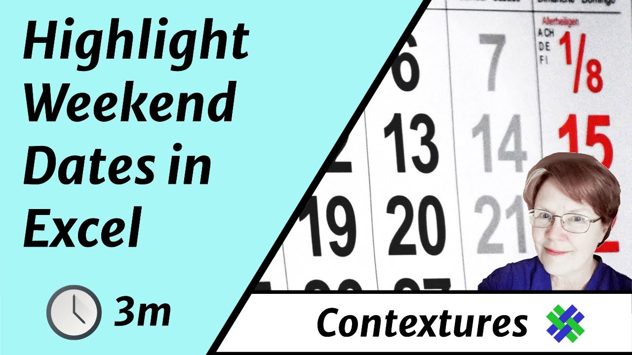 Highlight Weekend Dates In Excel Worksheet List YouTube highlight-weekend-dates-in-excel-worksheet-list-youtube