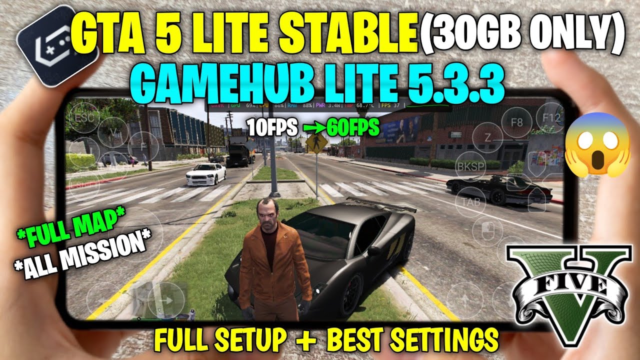 GTA 5 LITE STABLE ON ANDROID - BEST 60 FPS SETTING FOR LOW END DEVICE ...