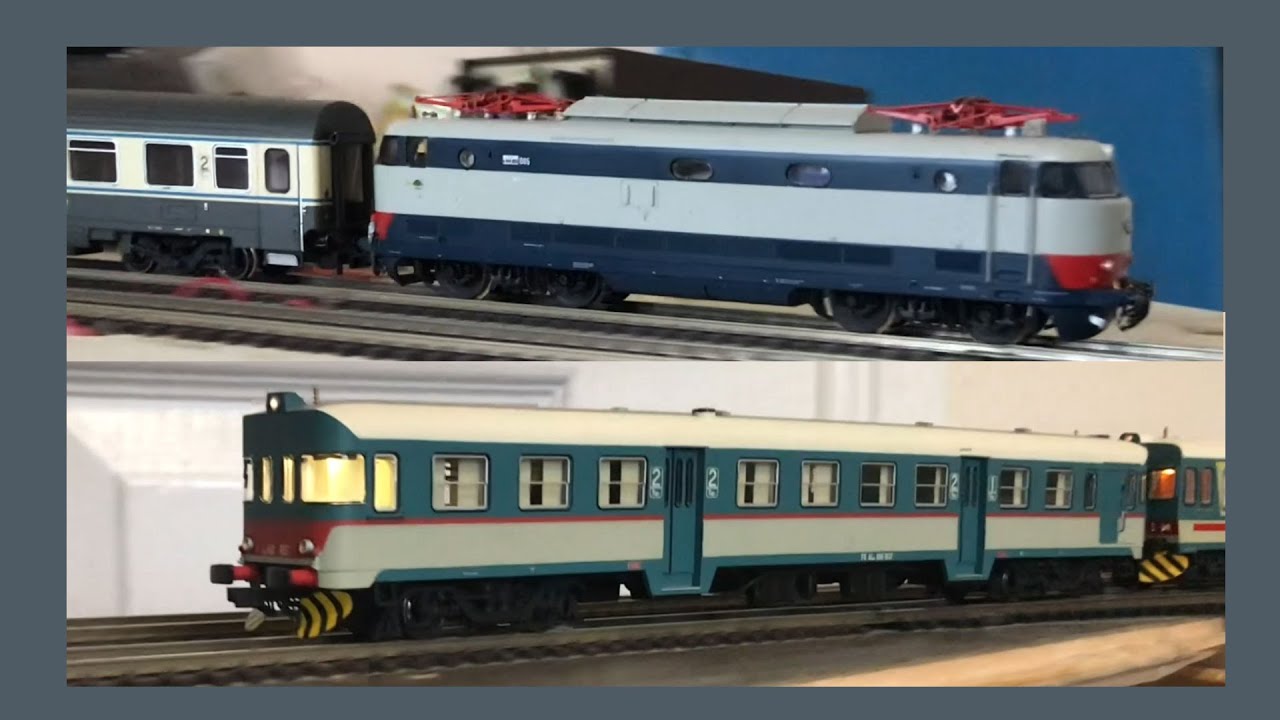 FS in HO: Lima E444.095 Tartaruga with InterCity Archimede Roma-Sicilia ...