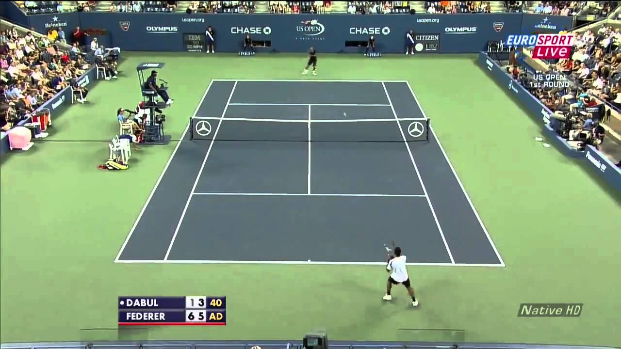 Roger Federer- US Open 2010 - Between the legs - YouTube