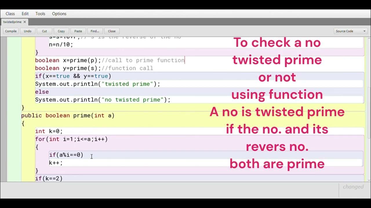 Twisted Prime No Using Java Function10thicse Youtube