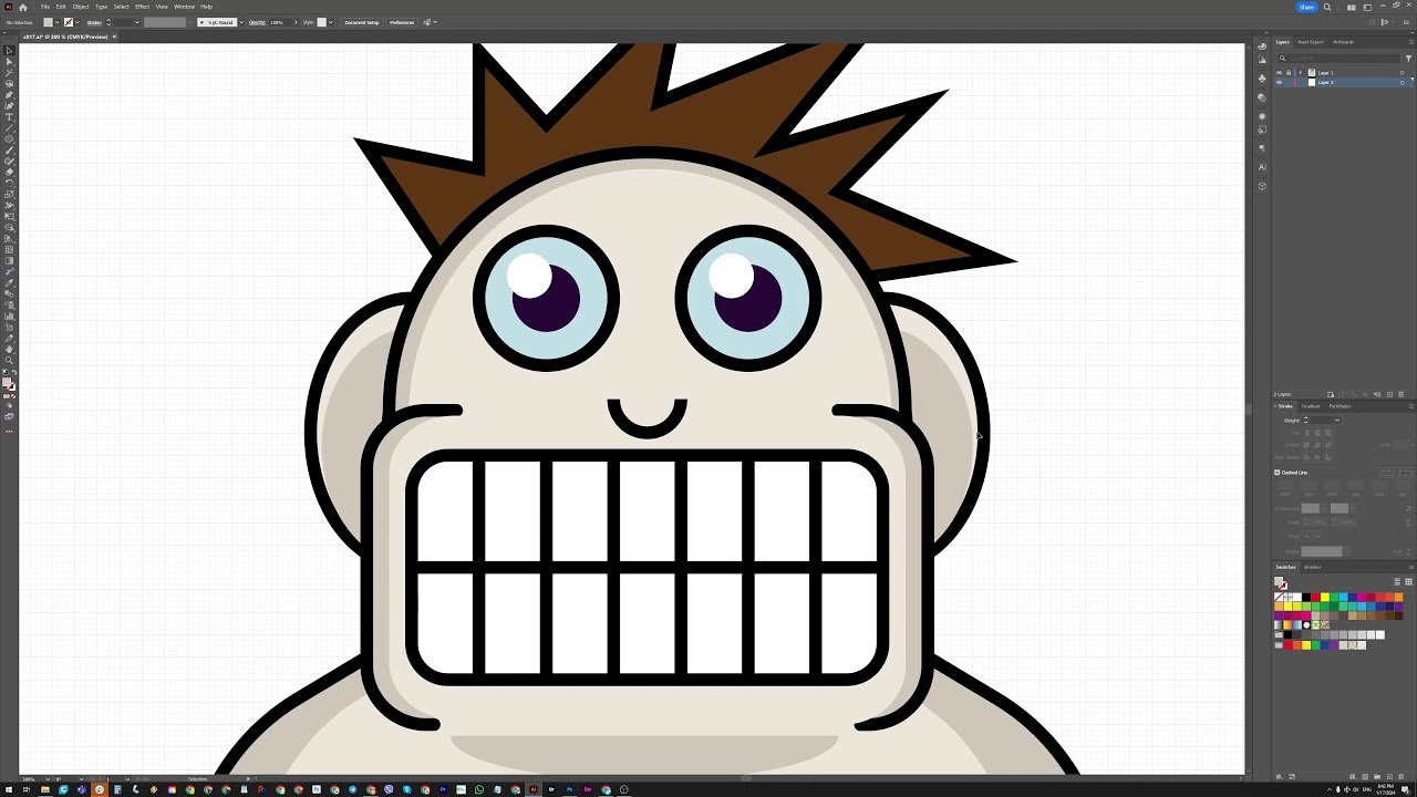 draw this character from scratch in illustrator and photoshop -2X speed ...