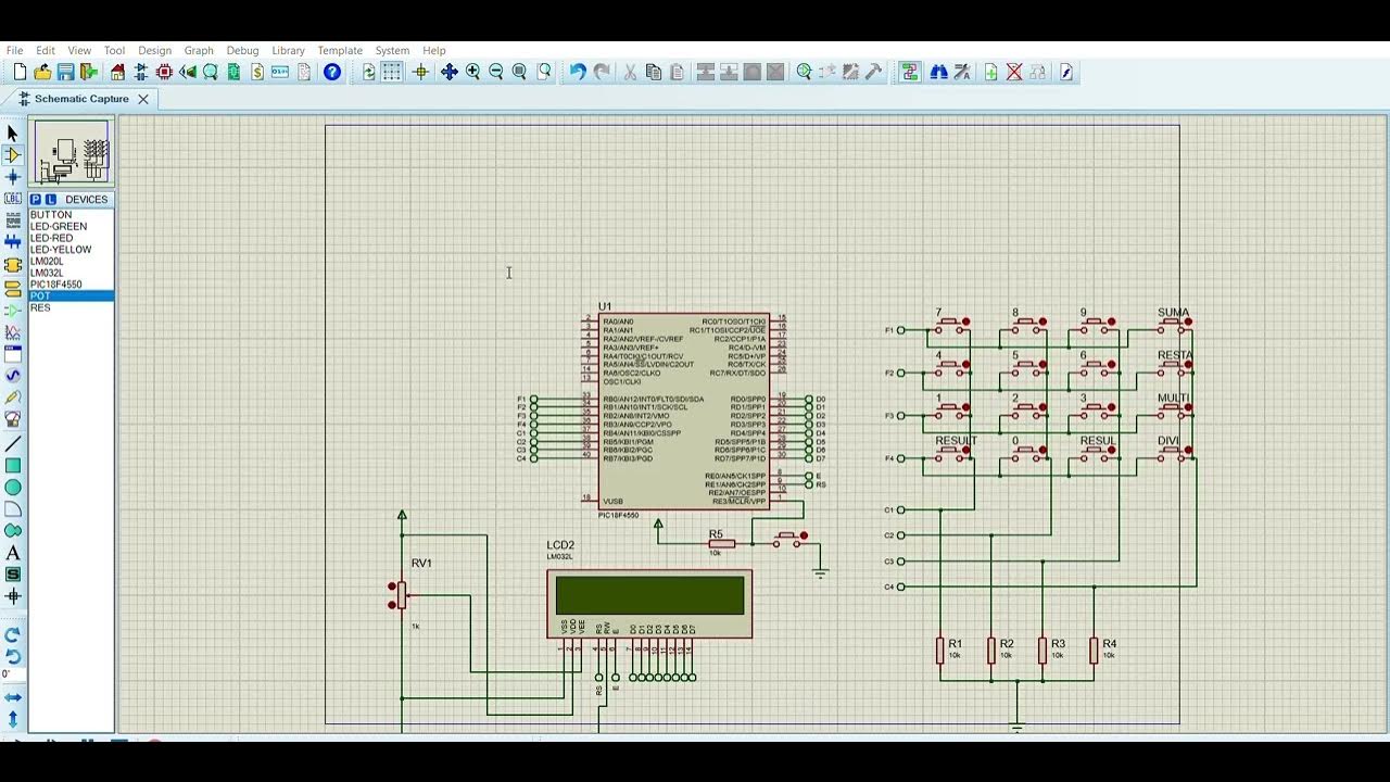 pic calculadora con teclado matricial y pantalla LCD - YouTube