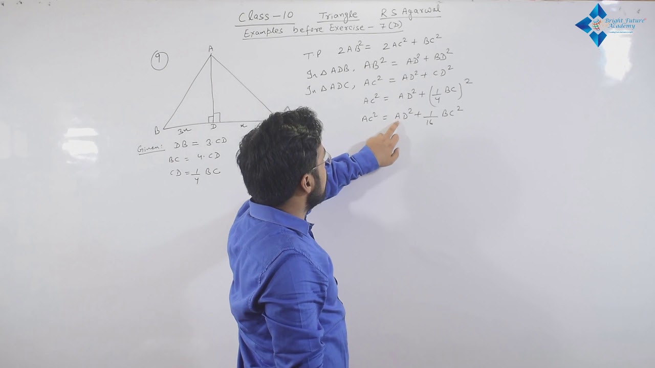 EXAMPLE 9 BEFORE EXERSISE 7( D) || TRIANGLE || CLASS 10 || BY:- SUDHIR ...