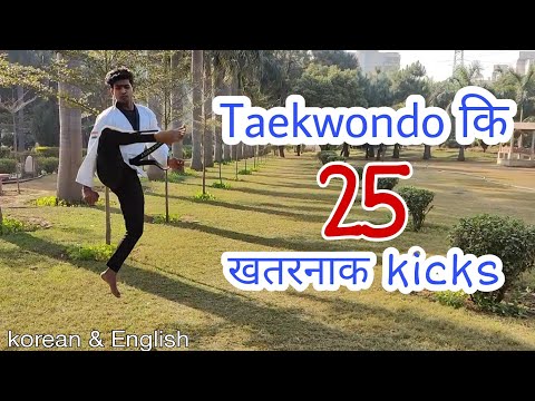 Taekwondo ki 25 खतरनाक kicks ||Korean Terminology || All kicks with English & Korean Name