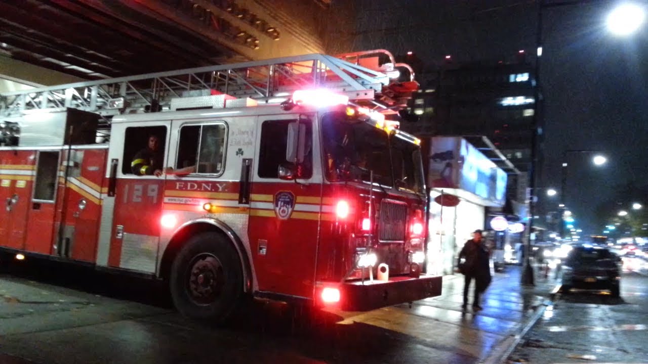 FDNY ladder 129 Spare responding to relocation into ladder 133 - YouTube